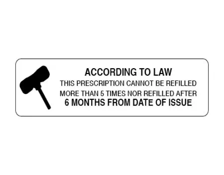 Auxiliary Label, According to Law – Nev's Ink, Inc.