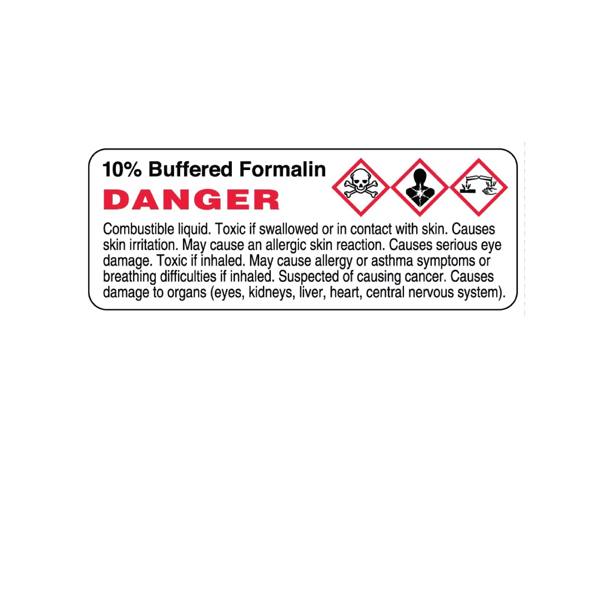 GHS Label – 10% Buffered Formalin Danger – Nev's Ink, Inc.