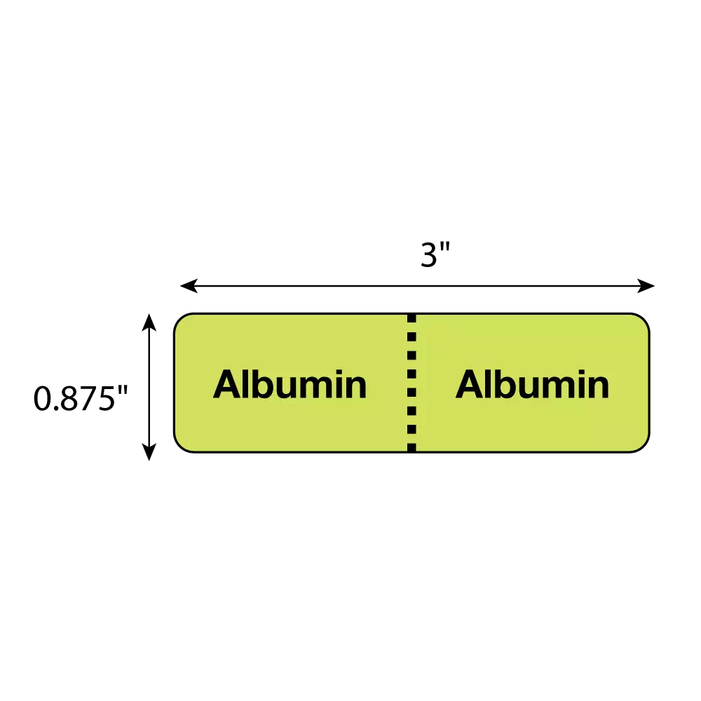 IV Drug Line Label – Albumin/Albumin – Nev's Ink, Inc.