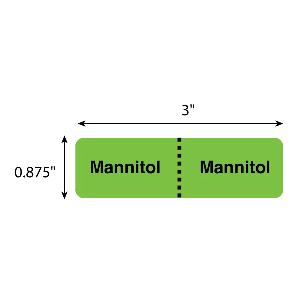 IV Drug Line Label – Mannitol/Mannitol – Nev's Ink, Inc.