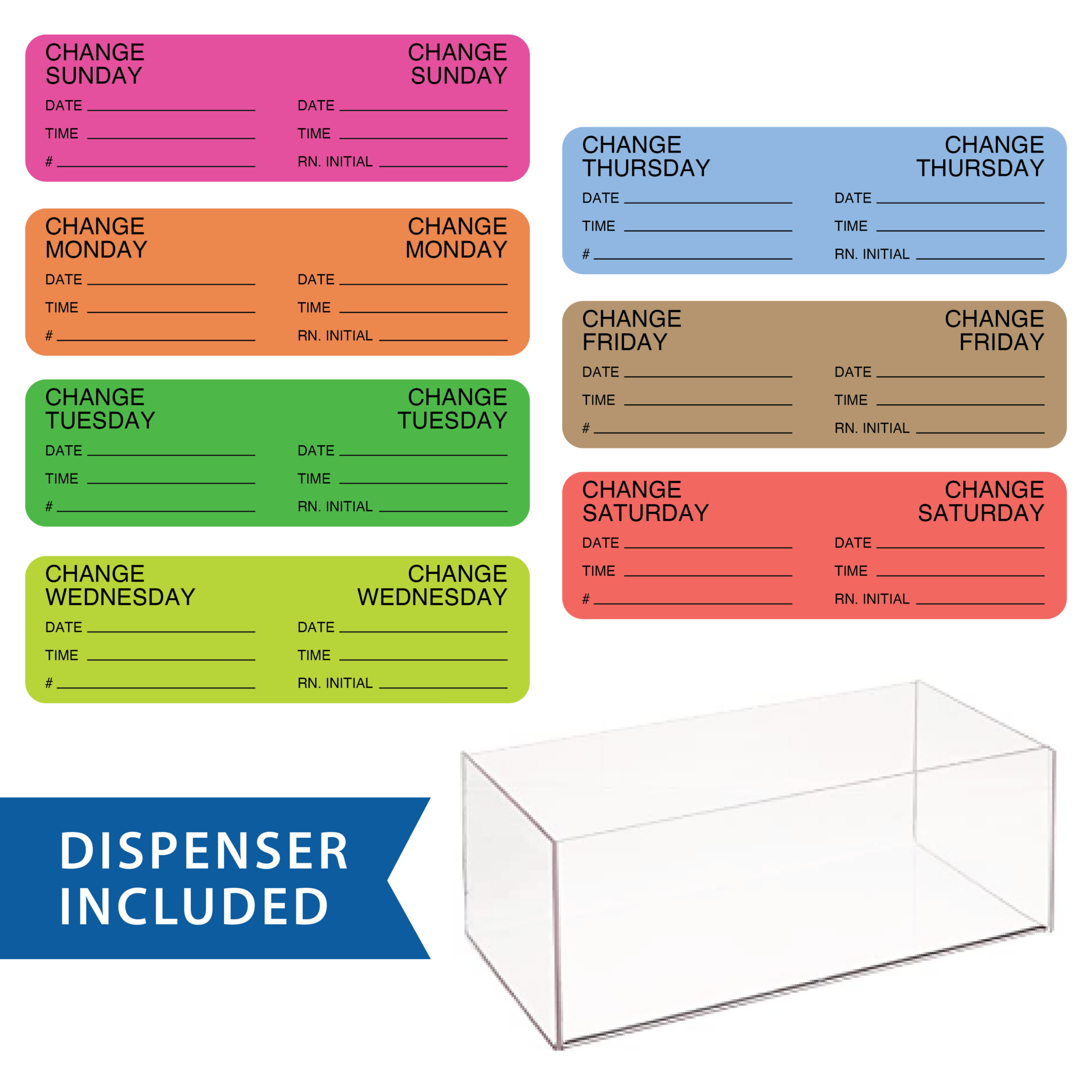 Day Change IV Tubing Label – Change Sun thru Sat + Large Disp – Nev's ...