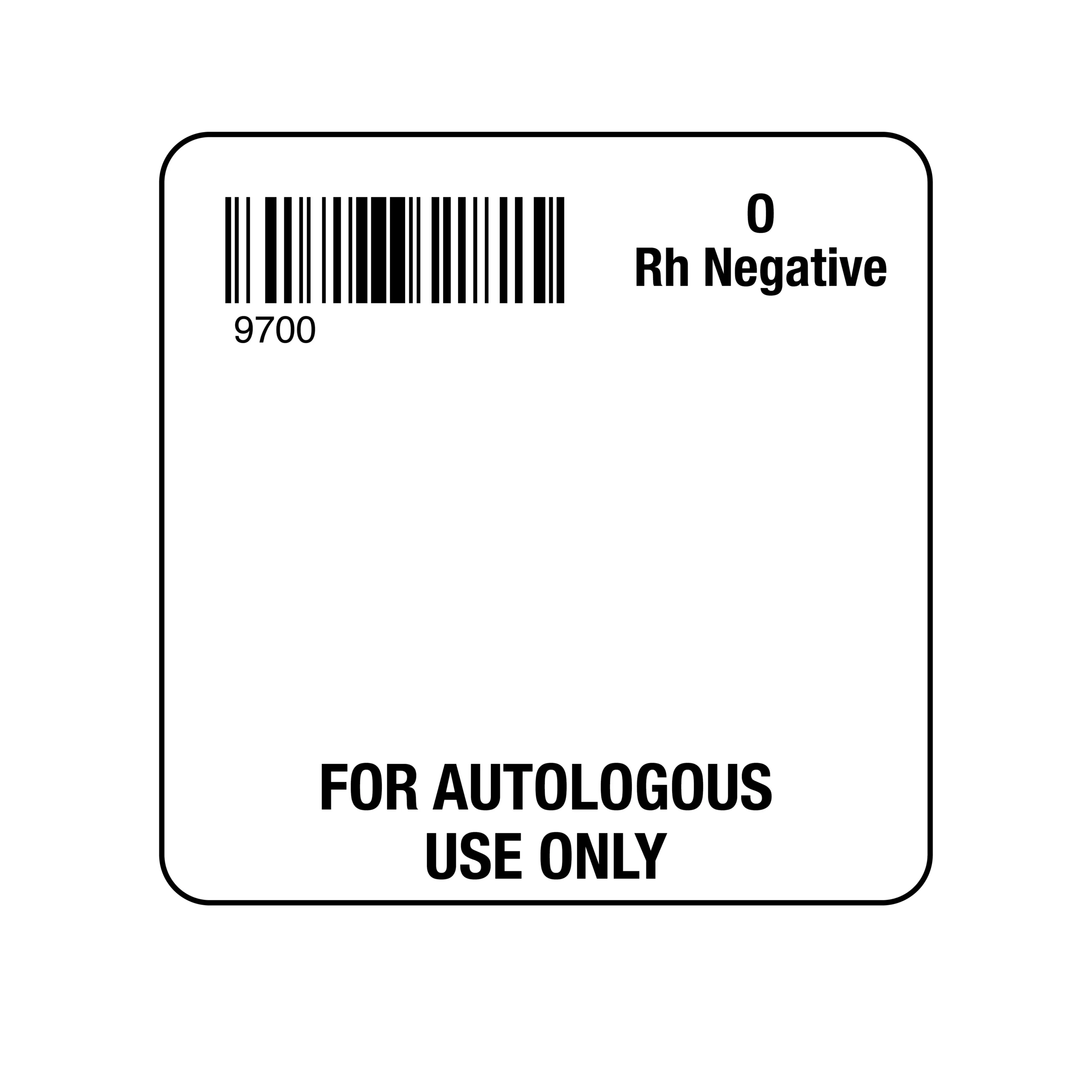 ISBT 128 O Rh Negative For Autologous Use Only – Nev's Ink, Inc.