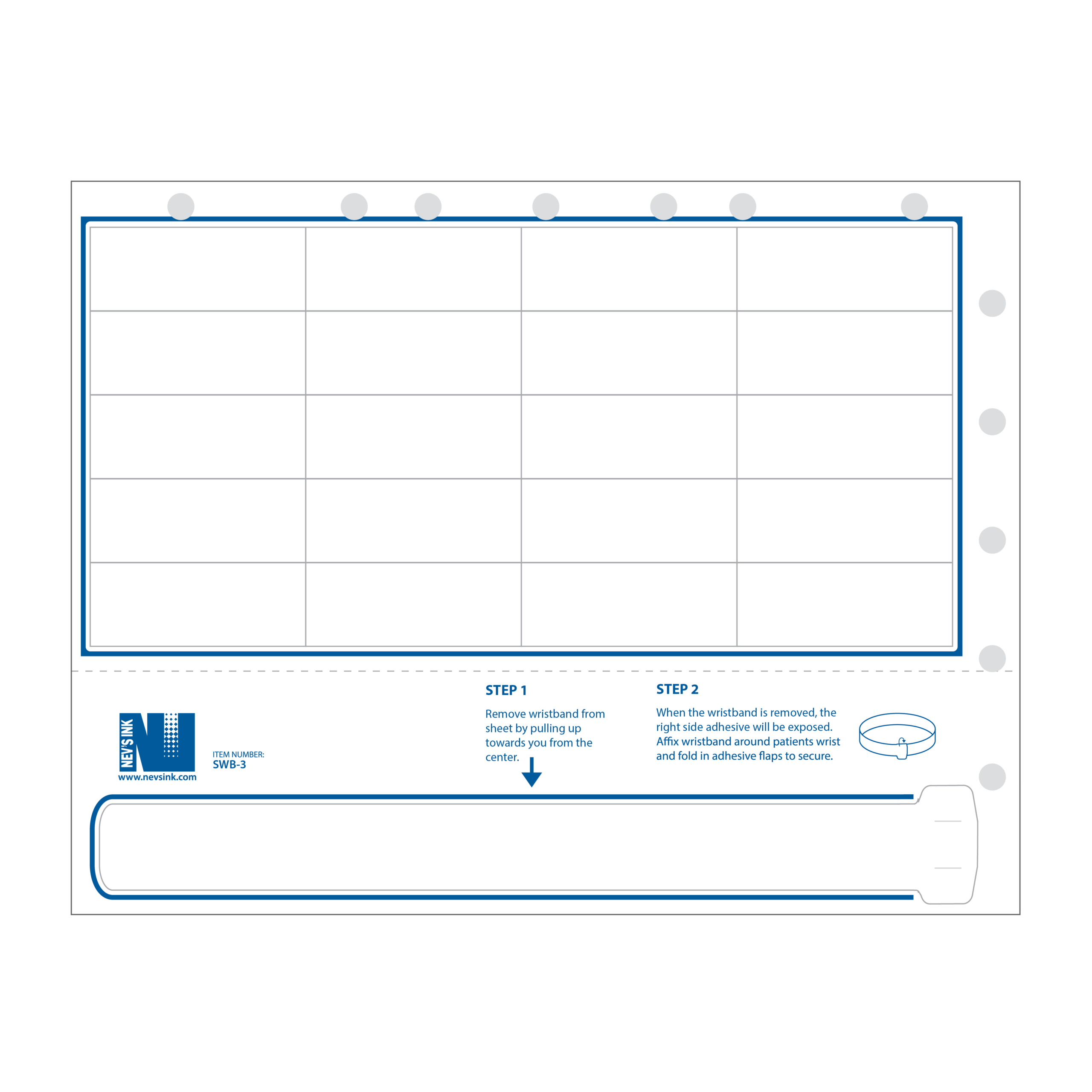 Adult Admitting Wristband with 24 labels #3 – Nev's Ink, Inc.
