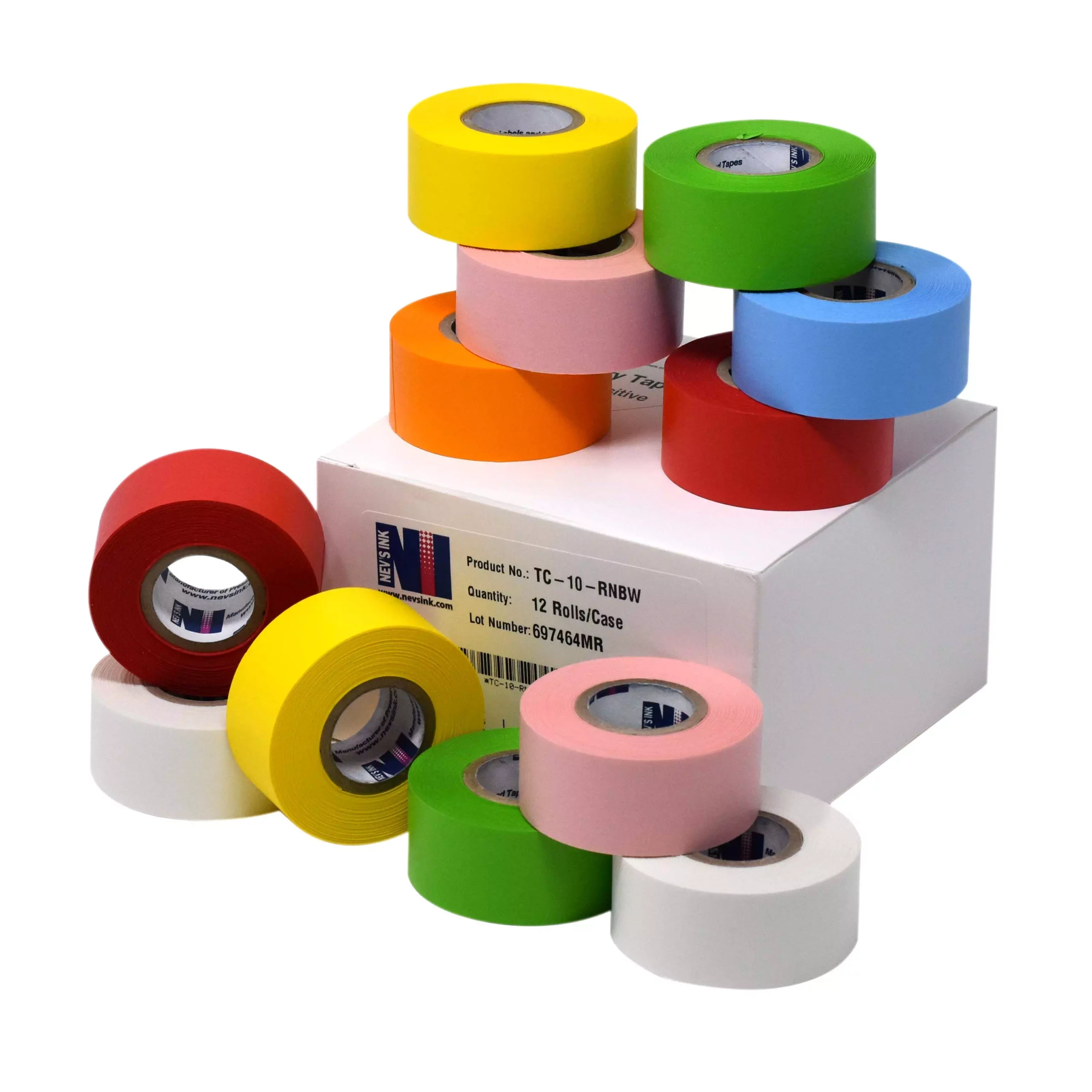 1″ wide x 500″ Rainbow Labeling Tape – Nev's Ink, Inc.